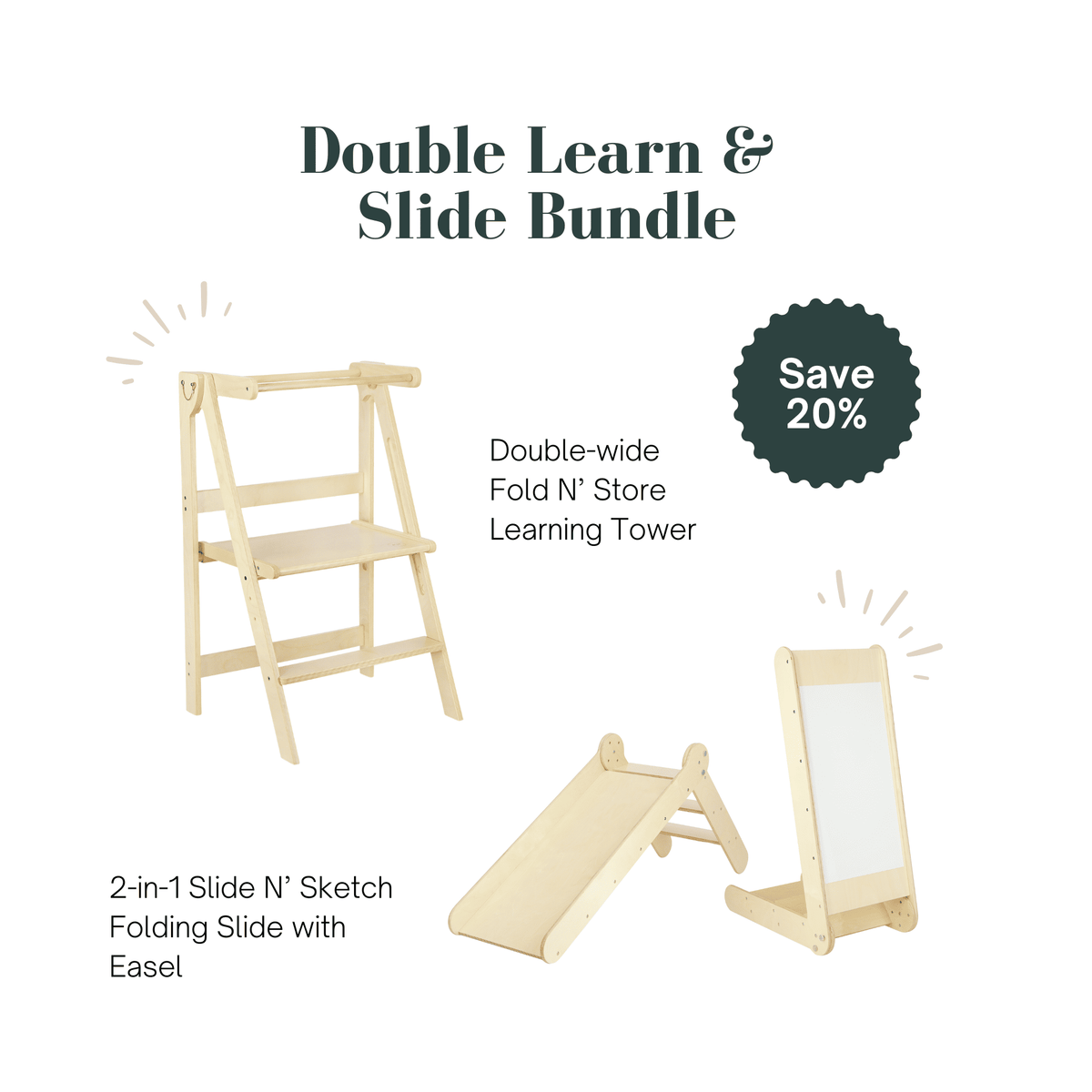 Double Learn & Slide Gift Bundle | Kids Furniture Set